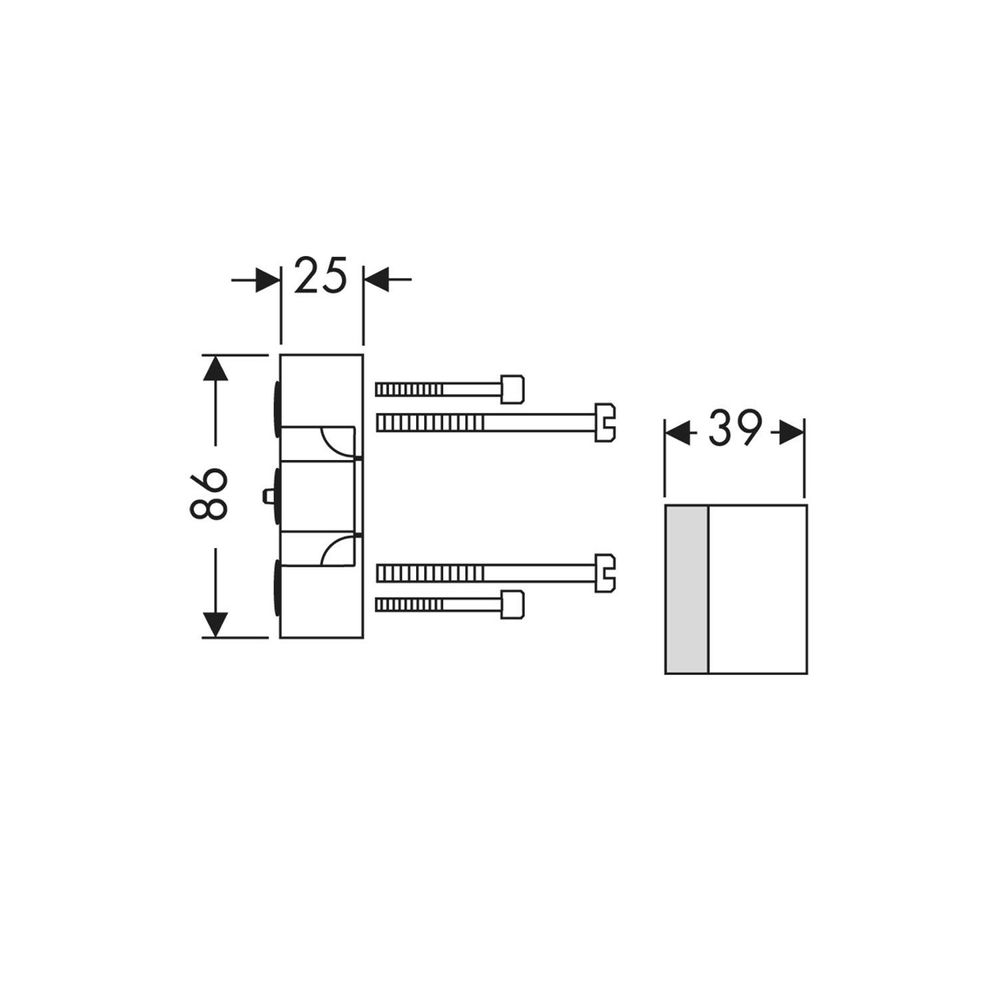 Extensão Do Bloco Funcional Para Ibox Universal 25mm Hansgrohe - metalbagno