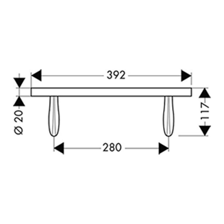 Porta Toalhas AXOR Massaud, Barra com 392mm Cromado Hansgrohe - metalbagno