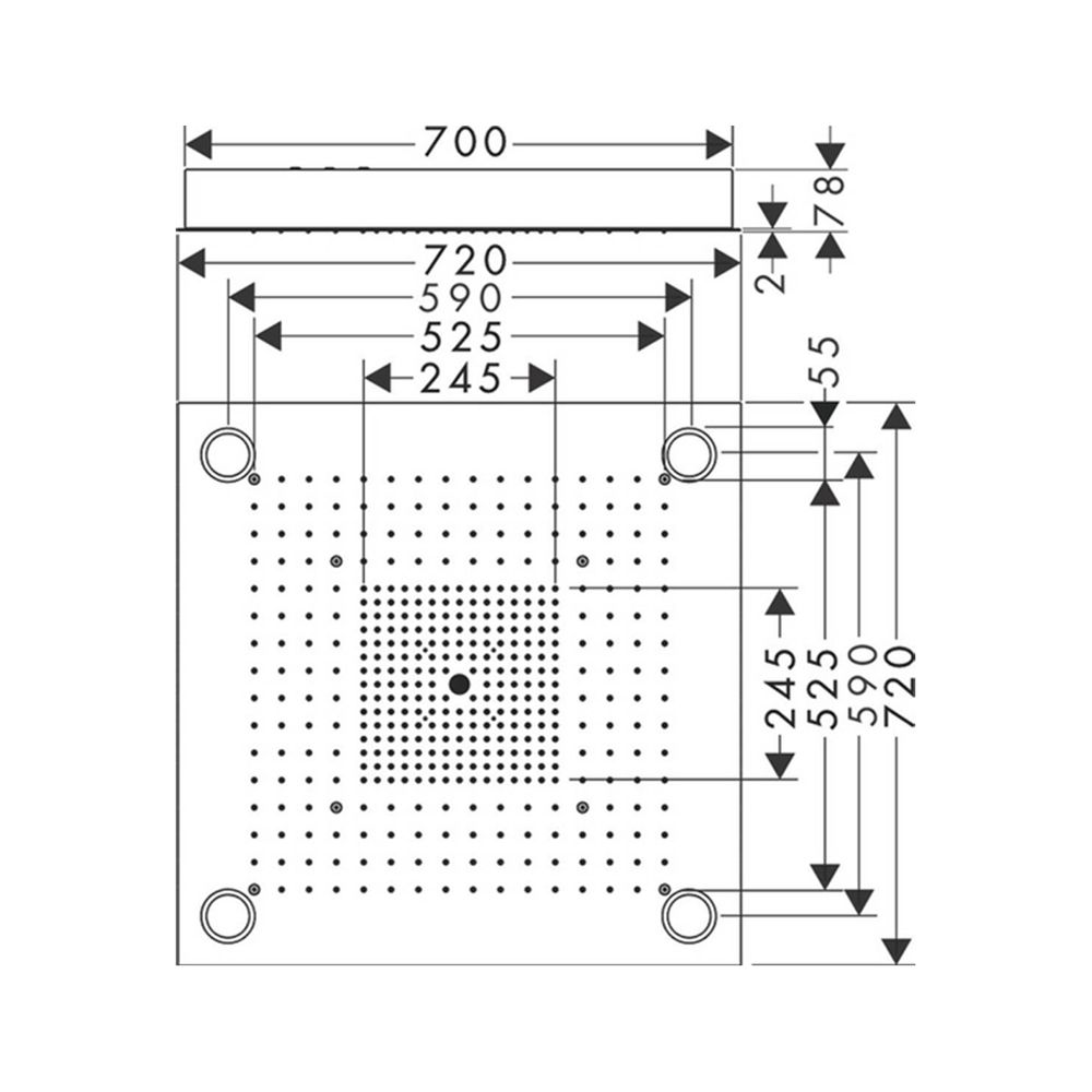Chuveiro De Teto ShowerHeaven AXOR ShowerCollection 720x720mm Com ...