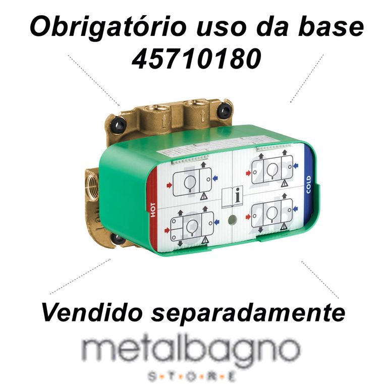 Termostato AXOR One Para dois pontos de Água Cromado Hansgrohe - metalbagno