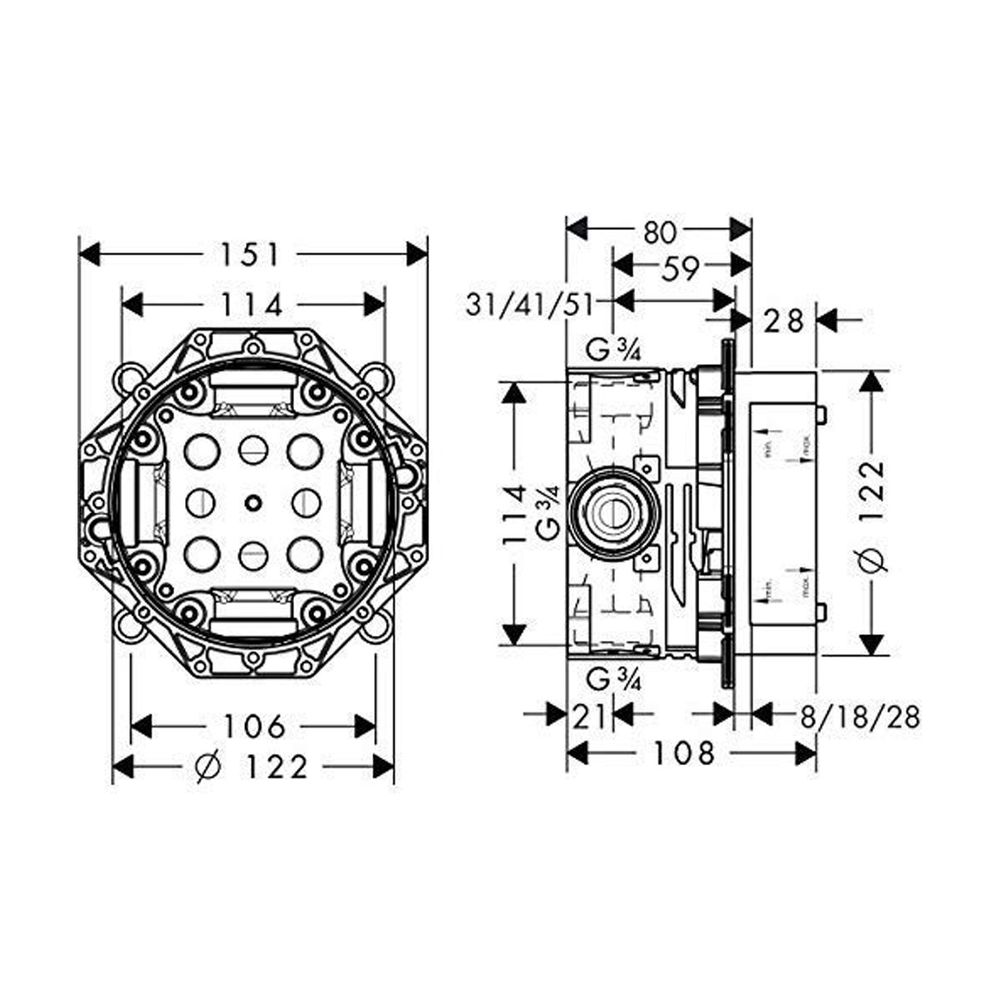 Ibox Universal Hansgrohe - metalbagno